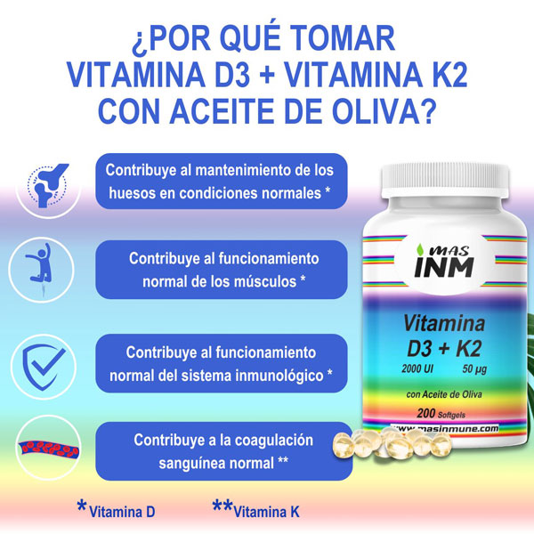 Pack Ahorro VITAMINA D3 + K2 - 400 Perlas - Masinmune